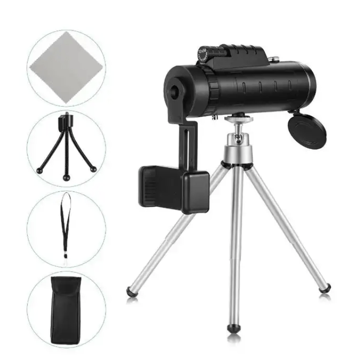 Dual Focus 12x50 Waterproof Monocular Spotting Scope With Universal Ph ...