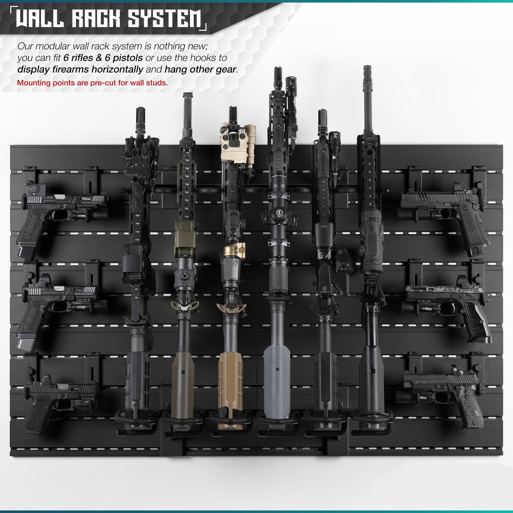 Wall Rack System - 10 Panel and Attachments - SFT2 Tactical