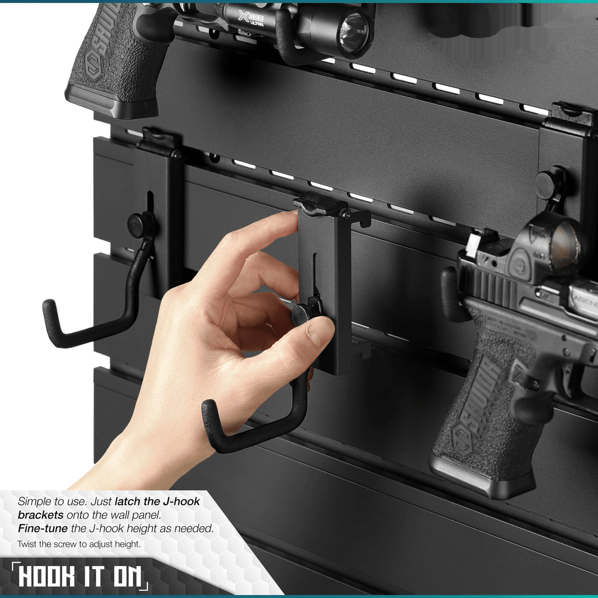 Wall Rack System - Adjustable J-Hooks (2 Pack) - SFT2 Tactical