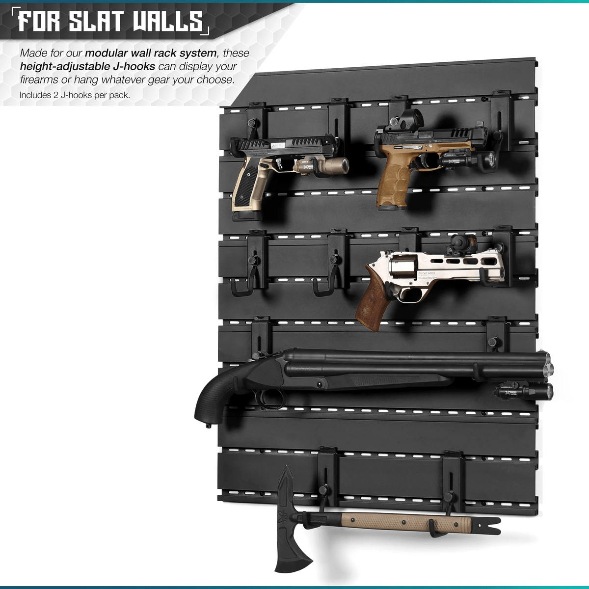 Adjustable J-Hooks for Wall Rack System | Gun Wall Storage Hooks | SFT2 ...