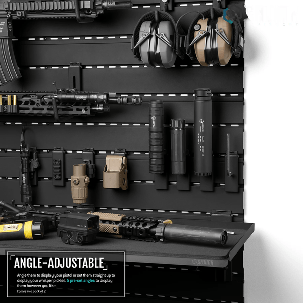 Home / PRODUCTS / Wall Rack System - Adjustable Pistol & Suppressor Rod ...