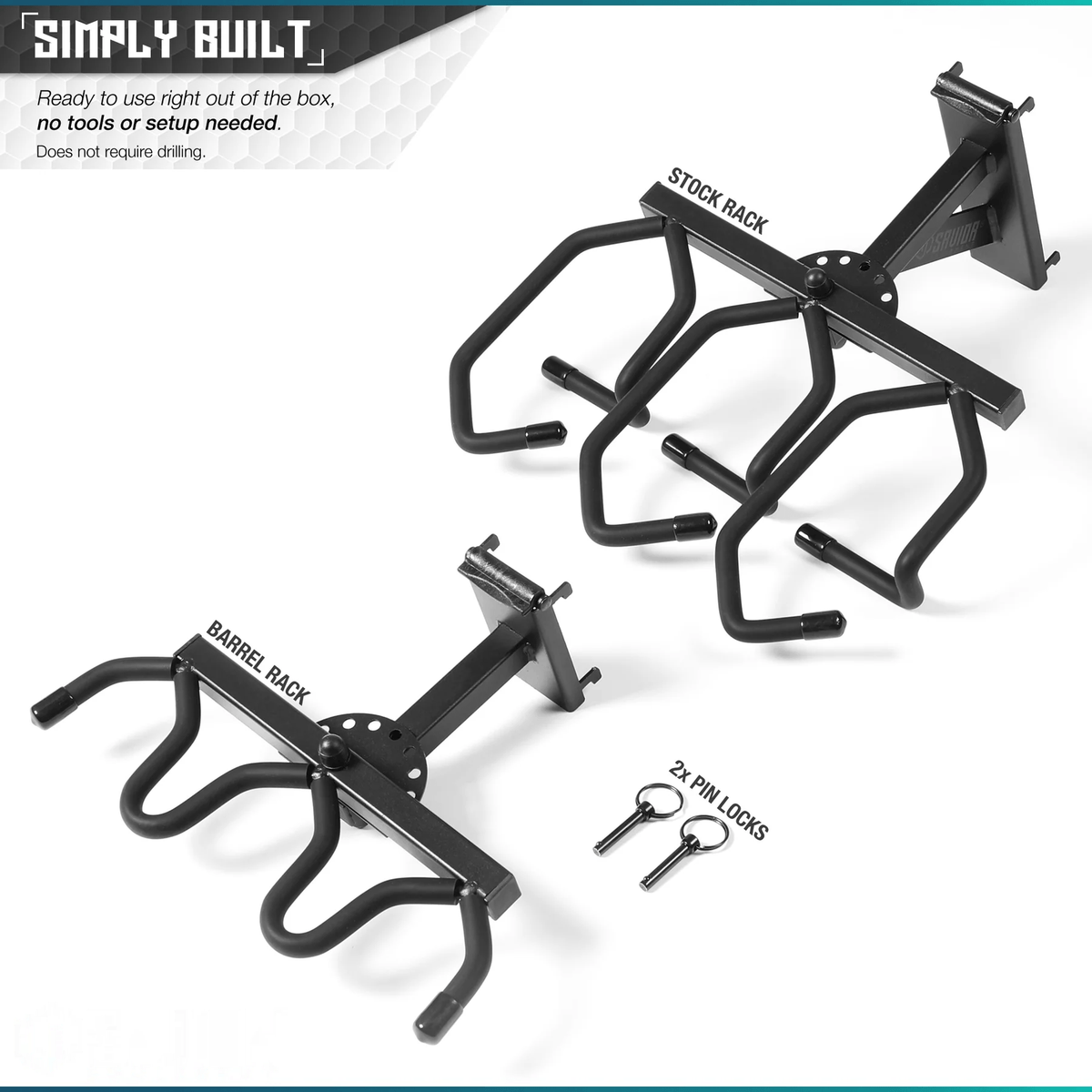Wall Rack System - Angle Adjustable Rifle Wall Rack - SFT2 Tactical